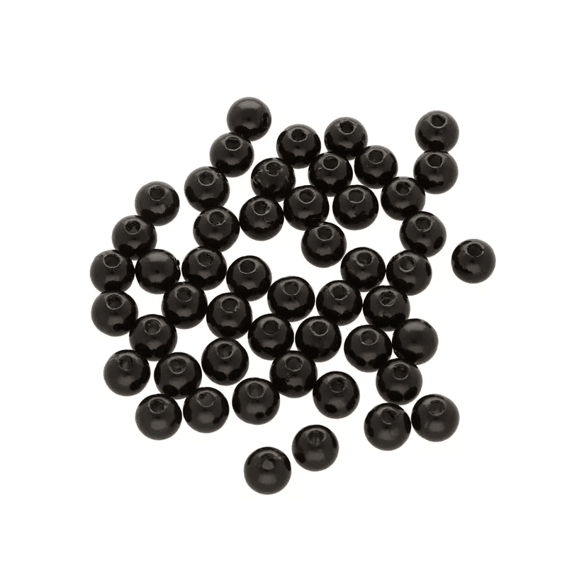 Milo Black Plastic Micro Beads 2mm 25 Pcs