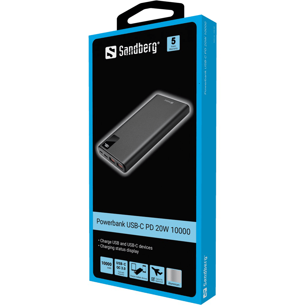 Sandberg Powerbank USB-C PD 20W 10000 mAh - Sandberg