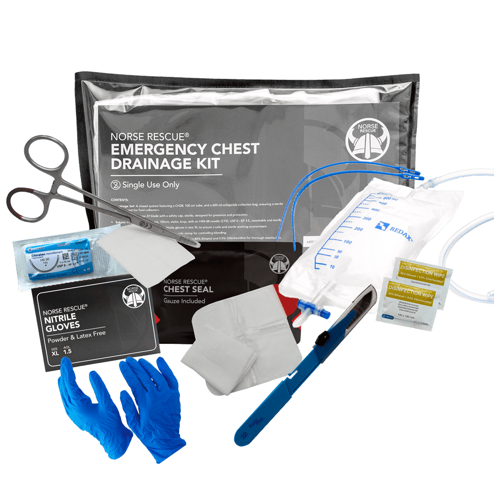Norse Rescue Emergency Chest Drain Kit w/ Heimlich Valve