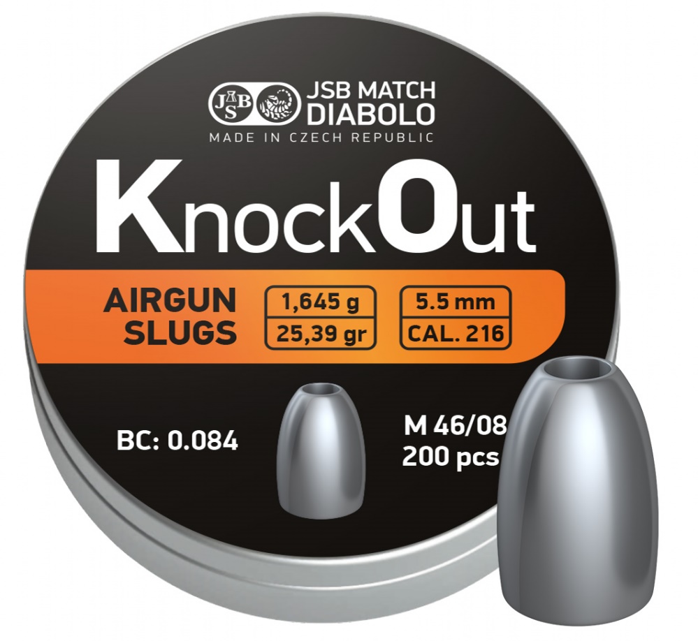 JSB KO Slugs, 5,5mm - 1,645g - Diabol - Ammunition